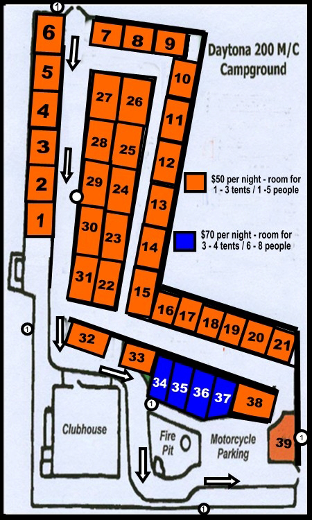 Daytona Beach Campground Layout | Bike Week | Biketoberfest